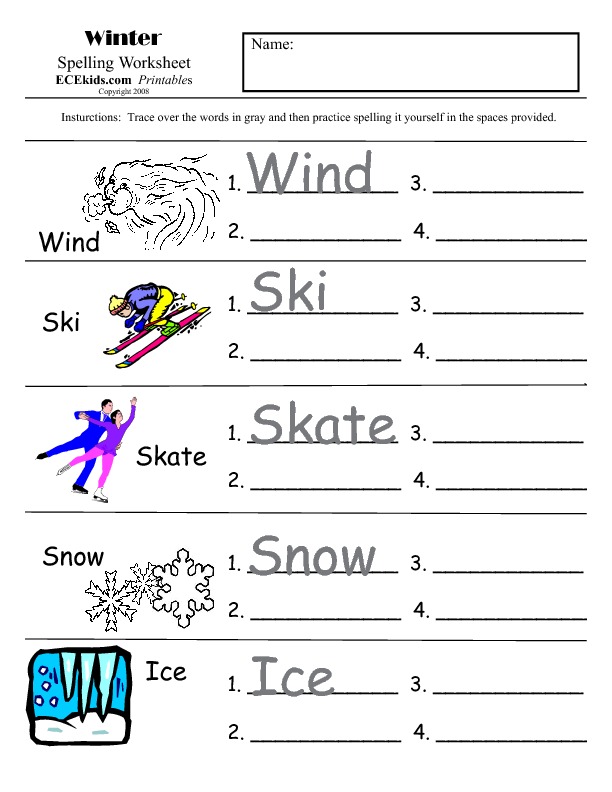 Winter Spelling - ECEkids